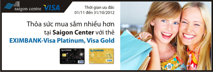 Enjoy more shopping at Saigon Center with Visa Platinum and Visa Gold cards