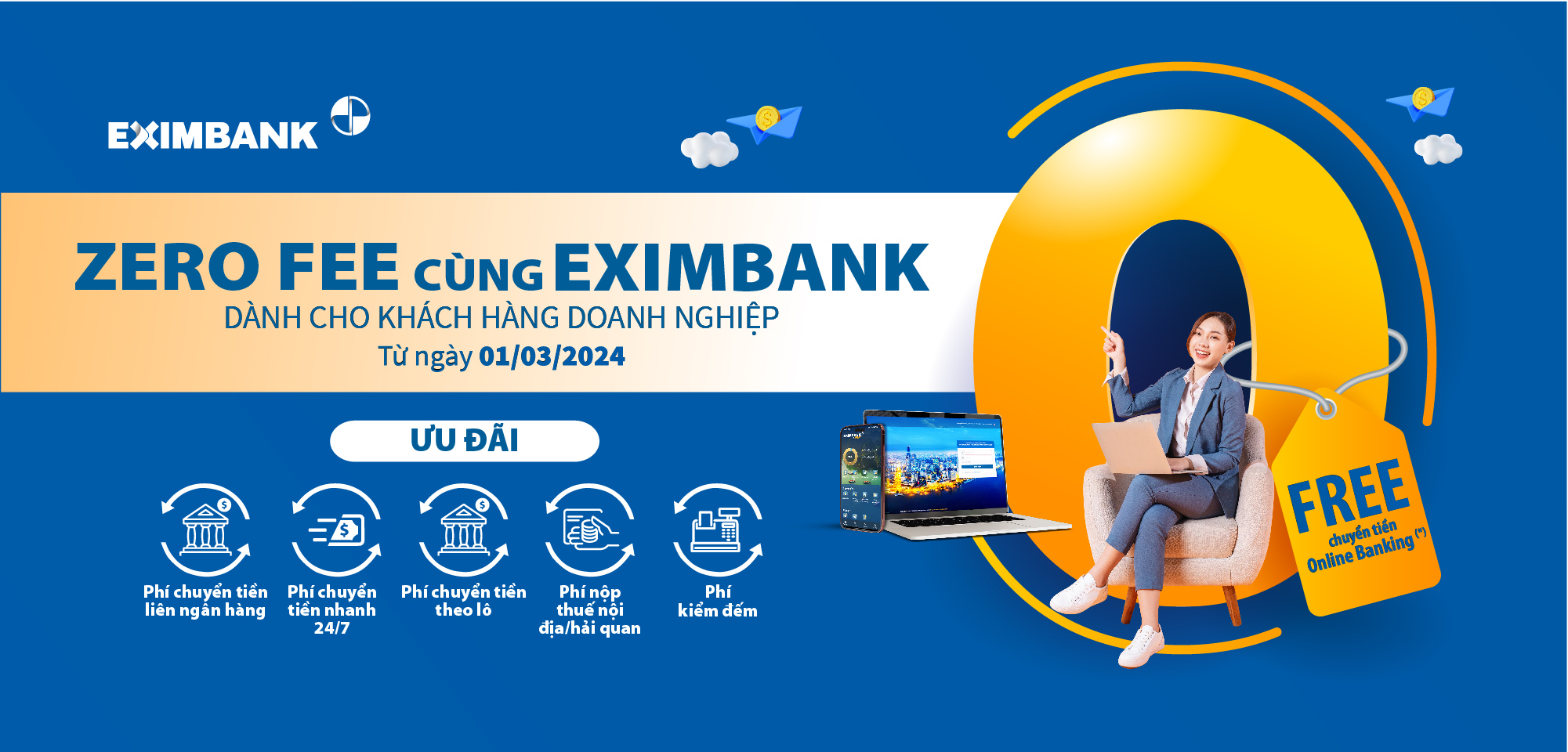 ZERO FEE CÙNG EXIMBANK