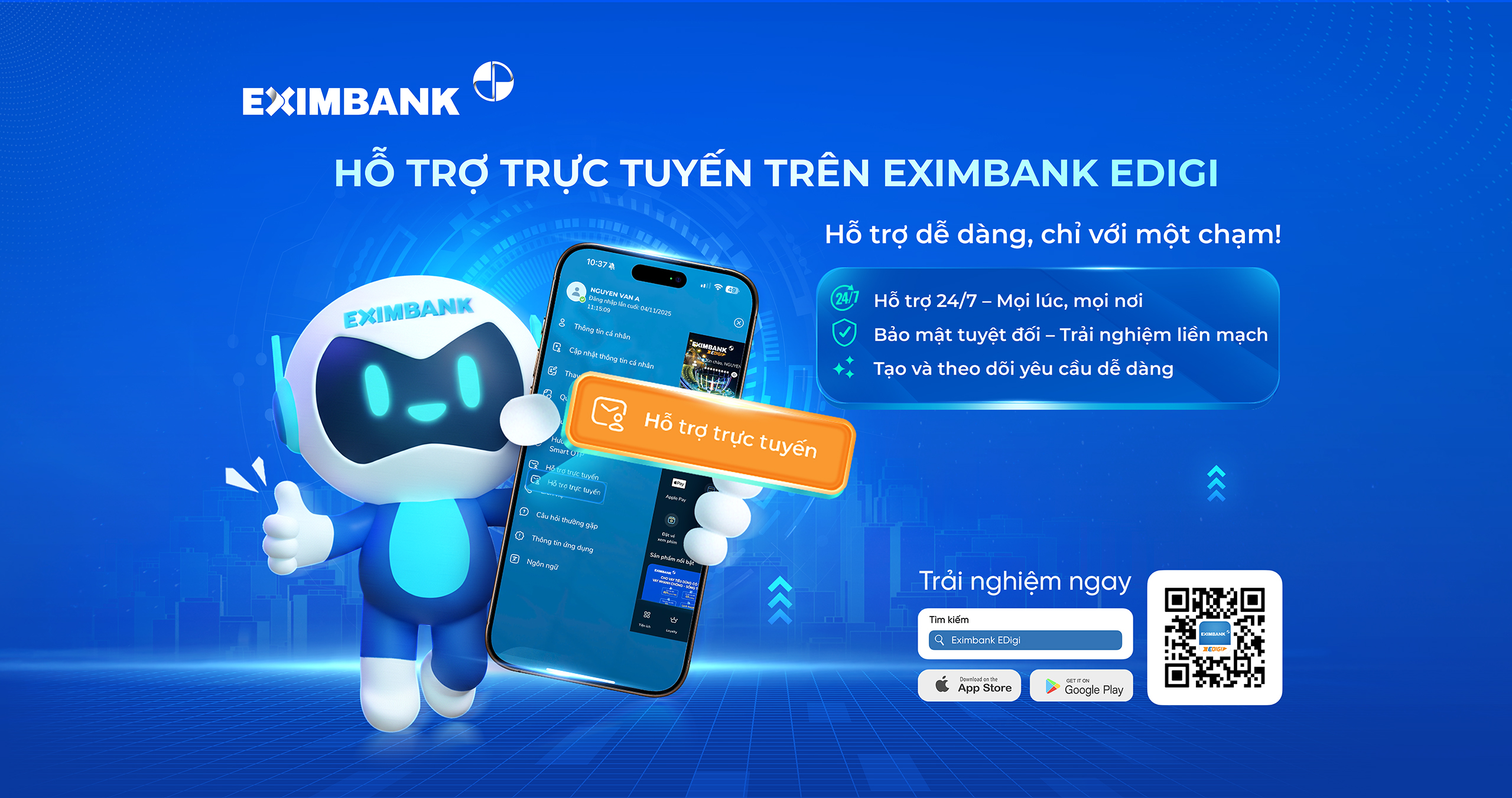 EXIMBANK EDIGI RA MẮT TÍNH NĂNG “HỖ TRỢ TRỰC TUYẾN” – GIAO DỊCH DỄ DÀNG ...