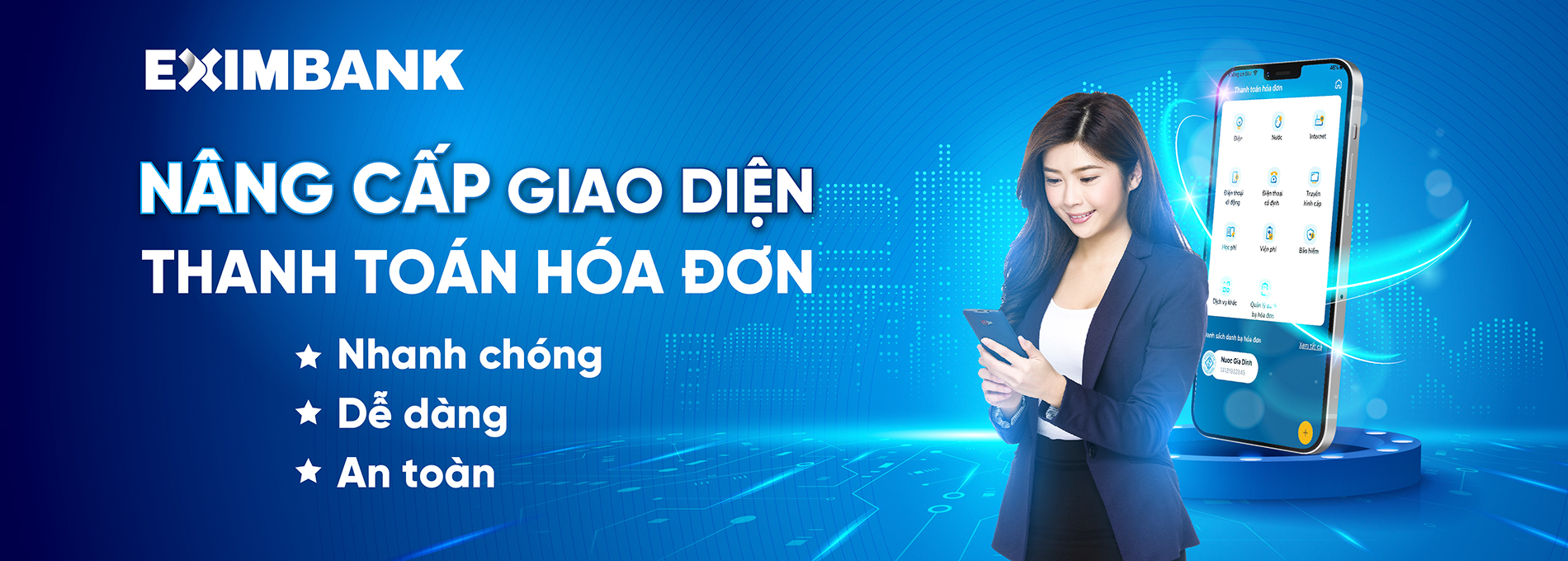 Eximbank triển khai Dịch vụ đăng ký "Thanh toán hóa đơn tự động" trên Internet Banking kể từ 08 ...