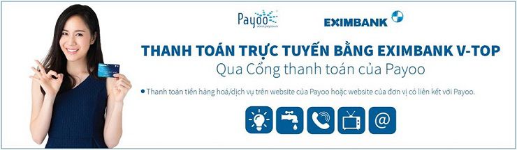 Pay online via Payoo's Payment Gateway using V-TOP card issued by Eximbank