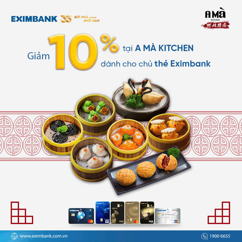 ƯU ĐÃI HẤP DẪN TẠI A MÀ KITCHEN DÀNH CHO CHỦ THẺ EXIMBANK!